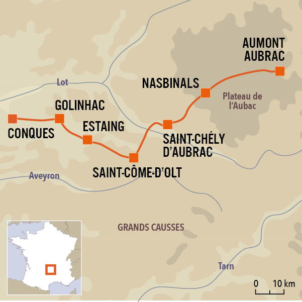 Chemin de Compostelle avec un guide : d'Aumont-Aubrac à Conques